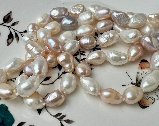 64 Inches 8-9x10-12 Mm Nugget Pearl Necklaces, Long Pearl Nugget ...
