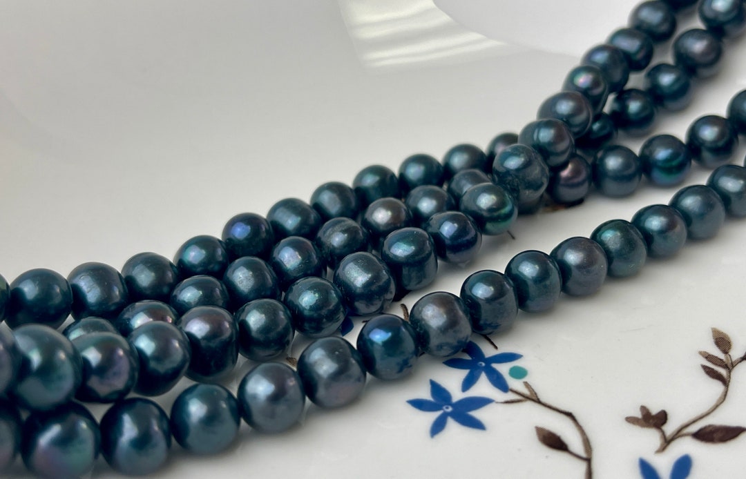 7.5-8 Mm 9-9.5 Mm AA Prussian Blue Color Semi-round / Potato Freshwater ...