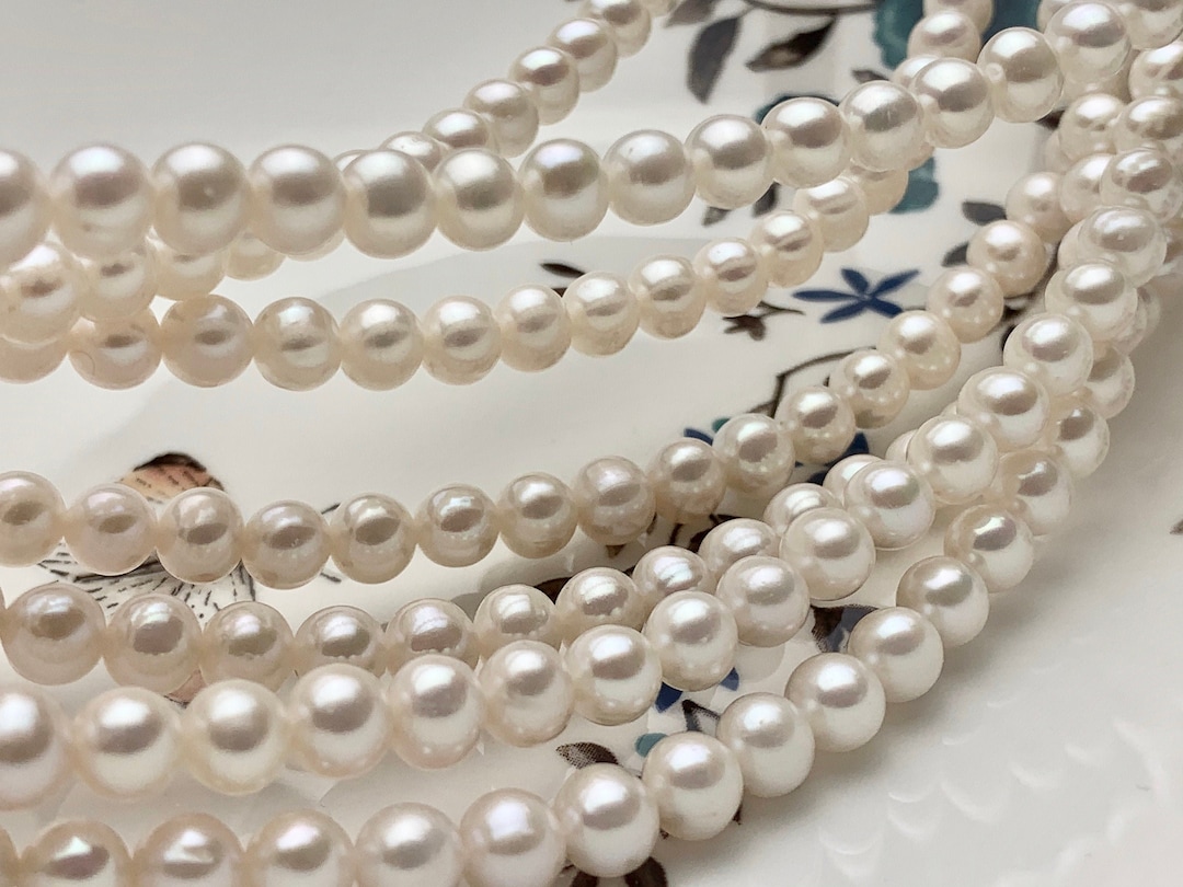 WHOLESALE 6-6.5 Mm AAA Natural White off Round Freshwater Pearls ...