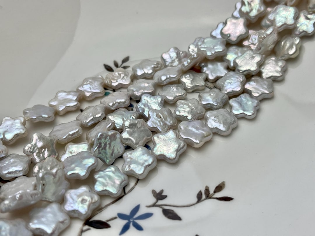 11 Mm AAA Very Rare White Color Rounded Star Shape Freshwater Coin ...