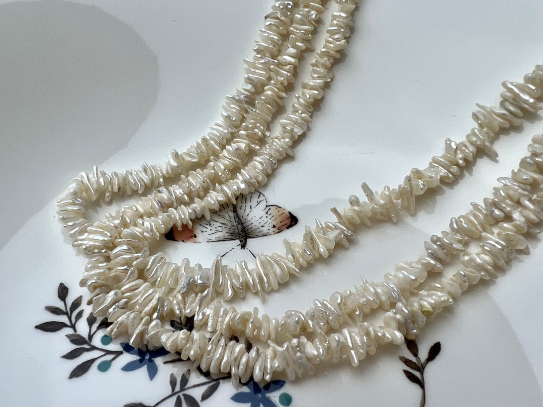 4-5 Mm Very Rare Natural White Keshi Freshwater Pearl Beads Center ...
