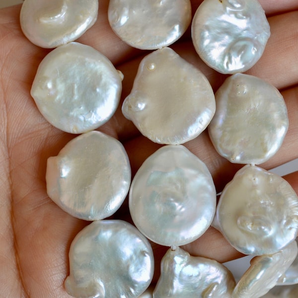 Flat Pearl Beads - Etsy