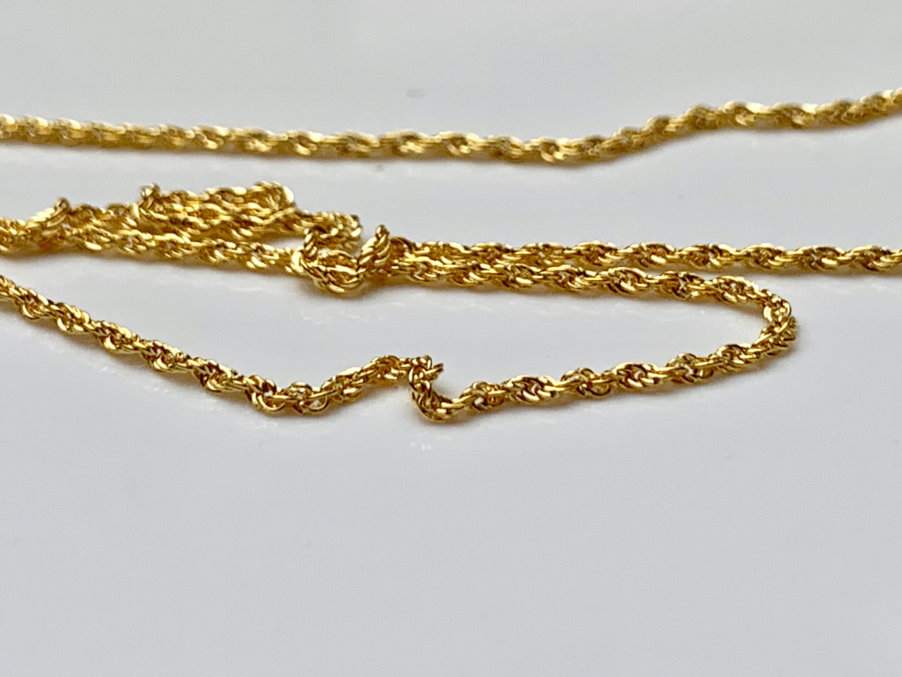 18 Inches 18K Genuine Solid Gold Chain With Spring Clasp 18K Solid Gold ...