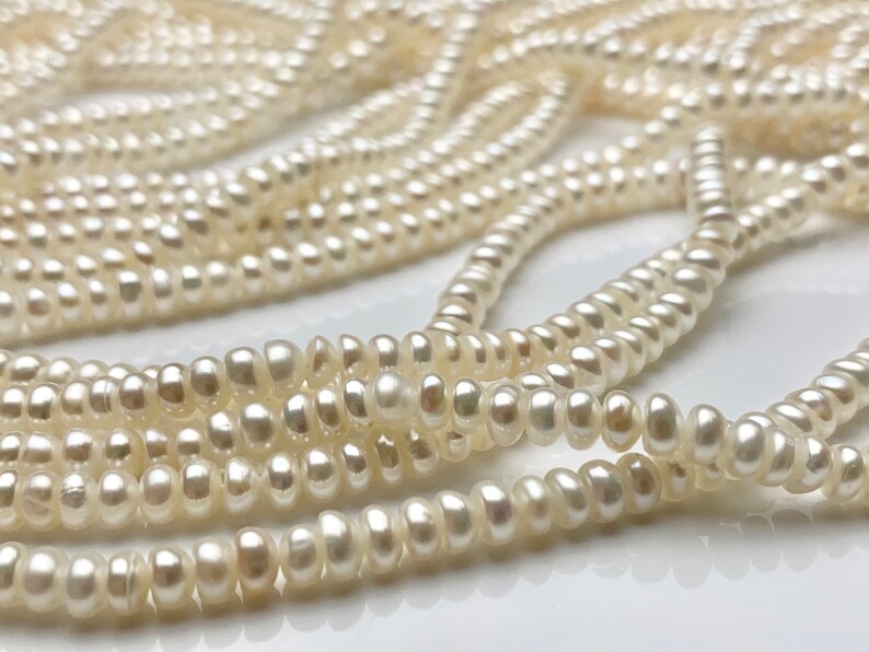 2x4 Mm AAA Natural Tiny Freshwater Pearl Beads Rondelle/button - Etsy