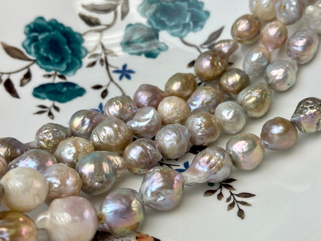 11-13mm Large Hole Natural Mauve Pink Baroque Freshwater Pearl Hole ...