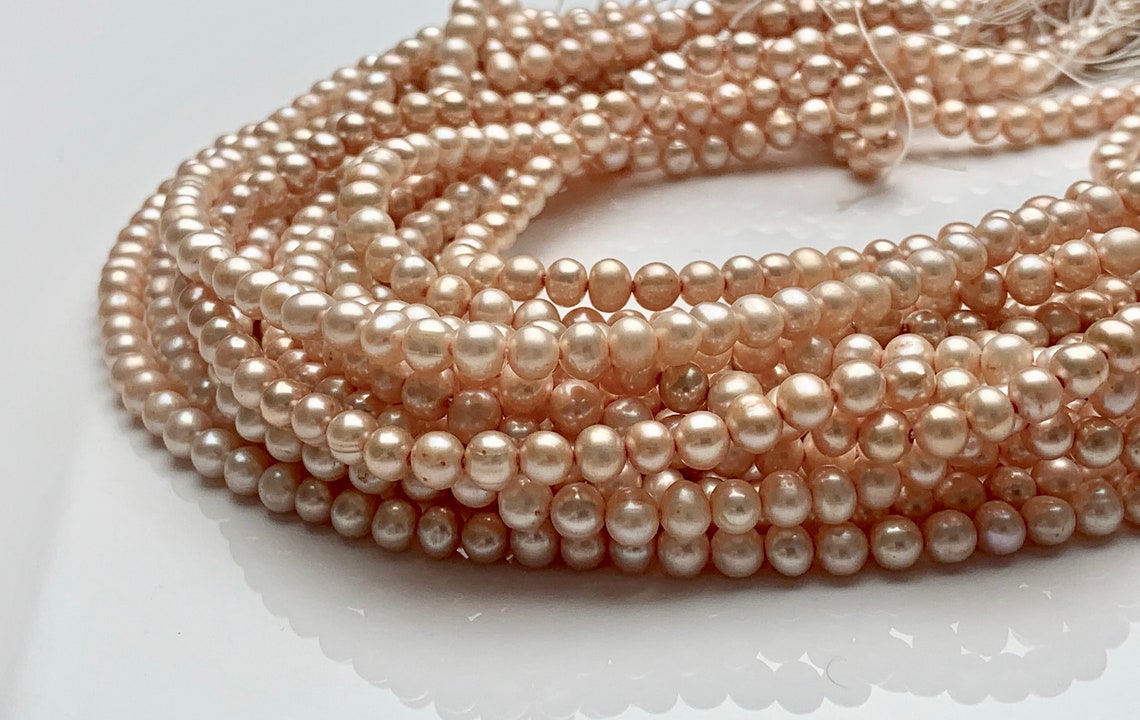 5 Mm AAA Light Champagne Color off Round Freshwater Pearl - Etsy