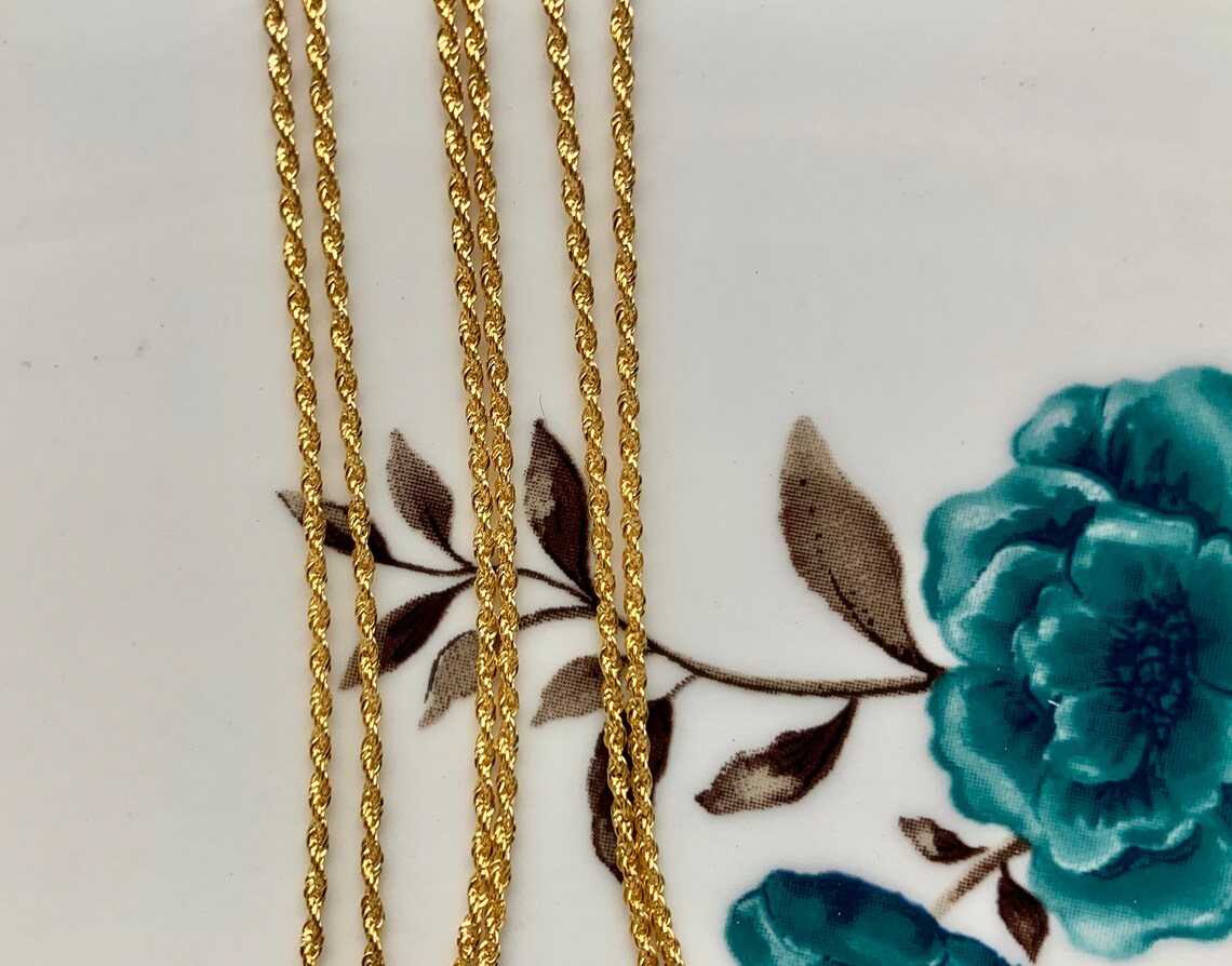 18 Inches 18K Genuine Solid Gold Chain With Spring Clasp 18K Solid Gold ...