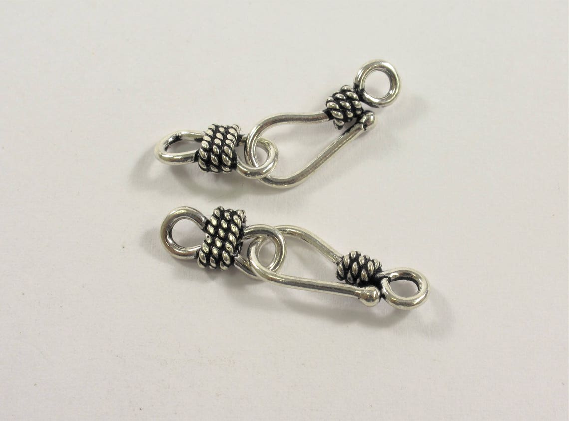 7 x 16 mm 925 Sterling Silver Hook Bali Style Silver Finding | Etsy