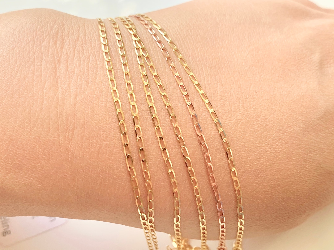 18 Inches 14K Genuine Gold Chain With Spring Clasp, 14K Gold Chain ...