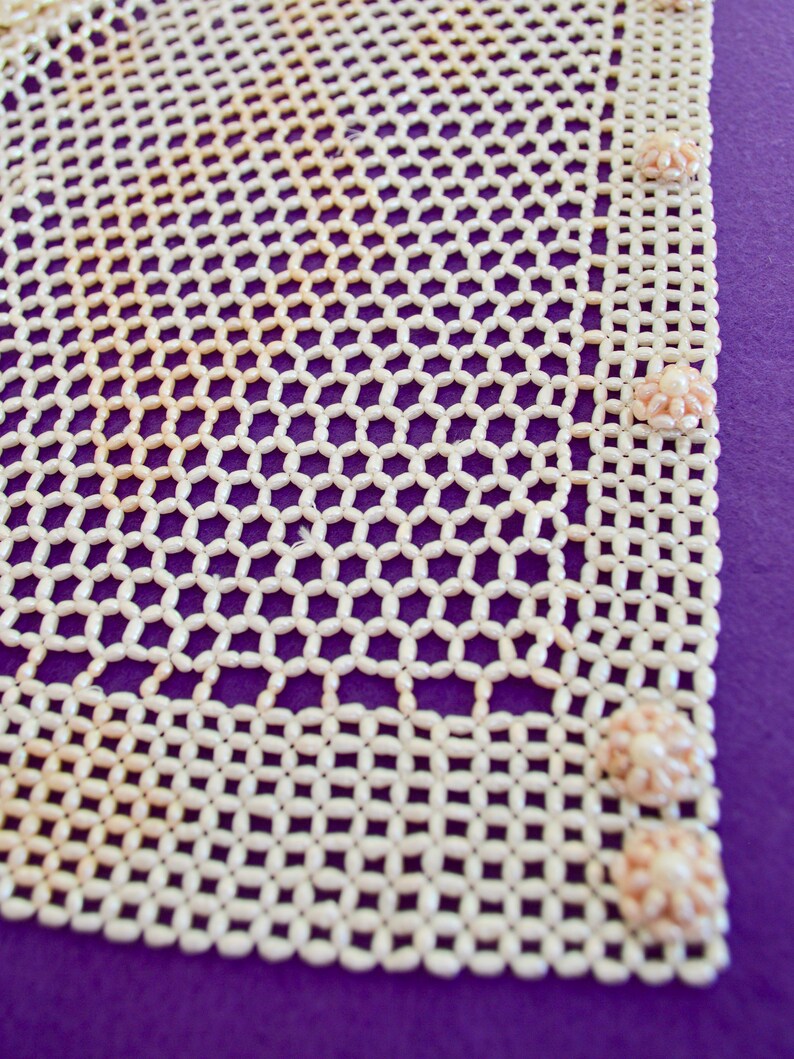 Hand Made Freshwater Pearl Vest Peach and Creamy White Rice Shape Pearl ...