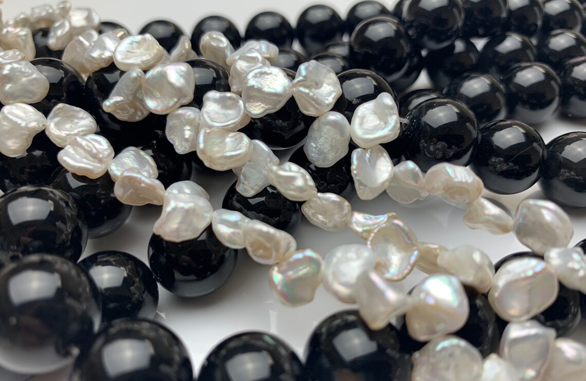 7x8-9 Mm AA Natural White Top Drilled Keshi Freshwater Pearl Beads Rare ...