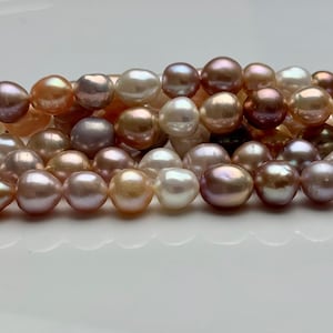 8 Mm AAA Rare Mixed Natural White Mauve Pink Baroque Edison Pearl ...