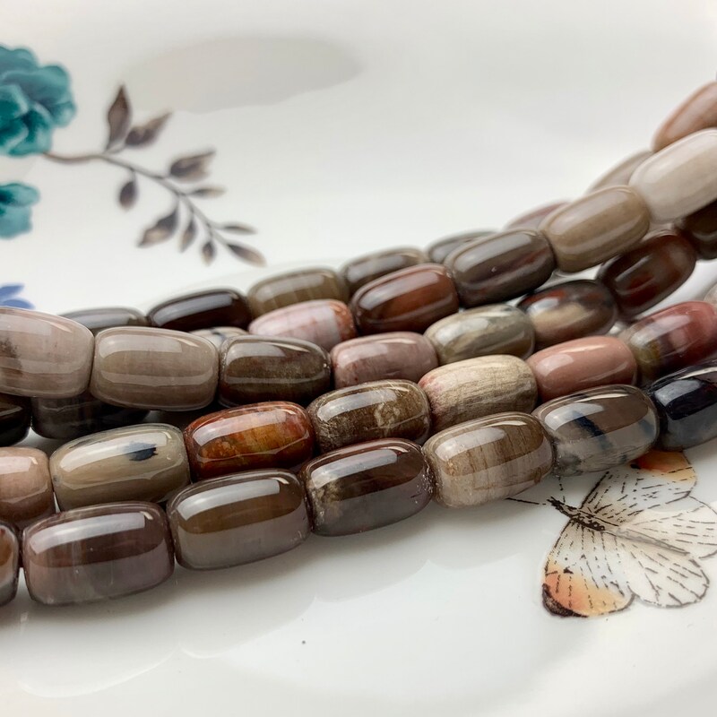 Petrified Wood Tube Beads - Etsy