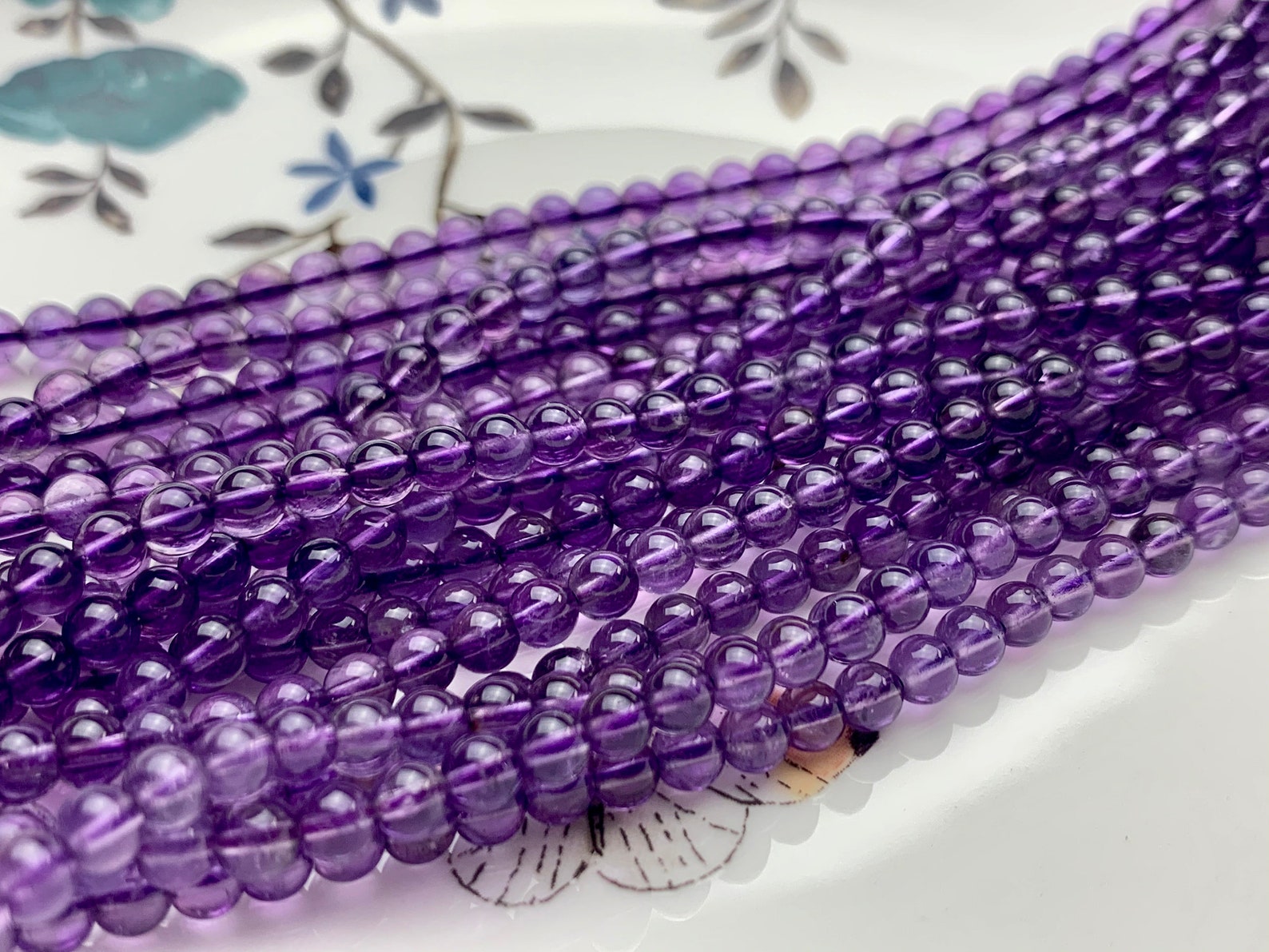 4 Mm AAA Top Quality Smooth Round Amethyst Gemstone Bead - Etsy