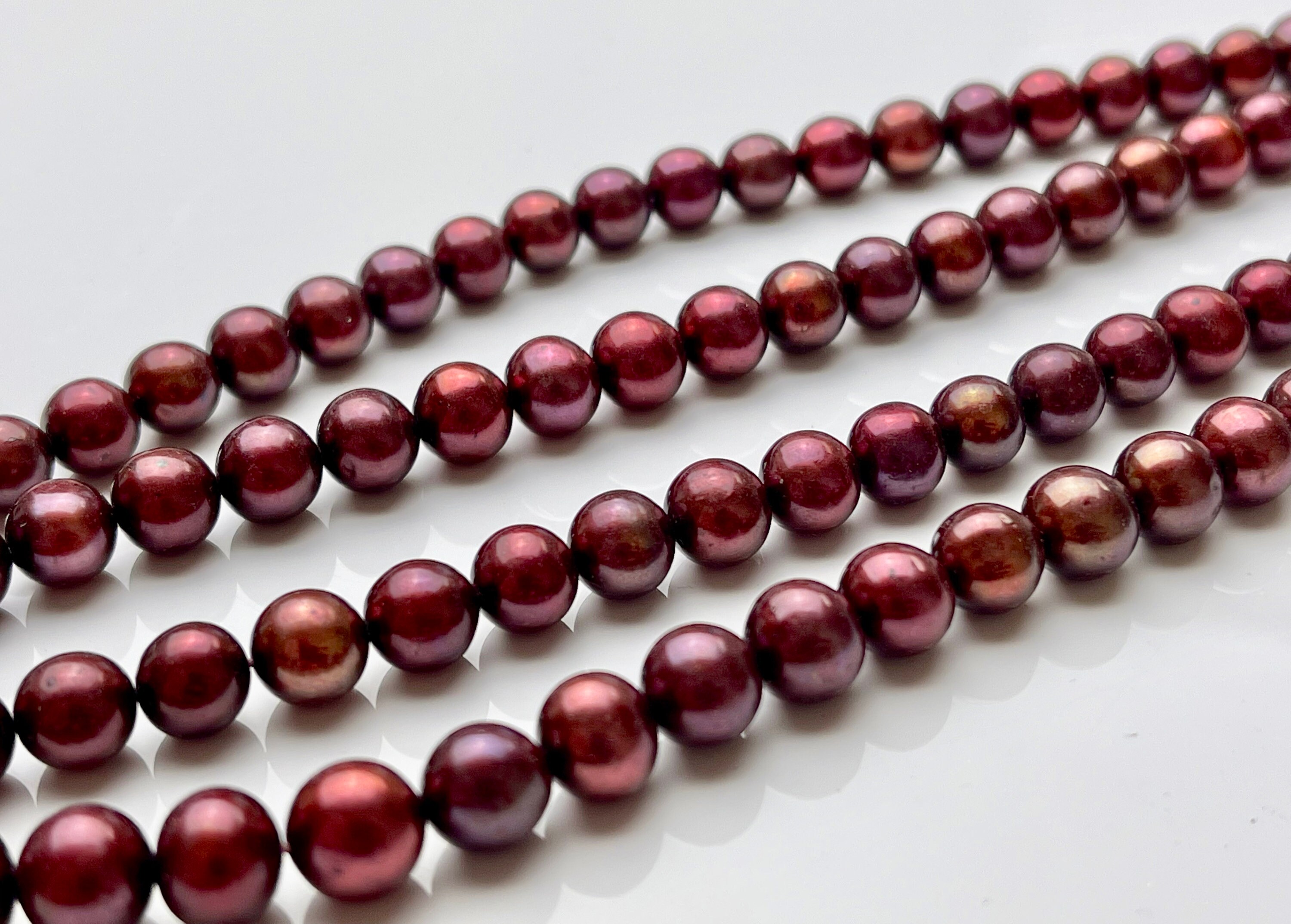 7-8 Mm AAA Semi-round Sangria Red Color Freshwater Pearls - Etsy