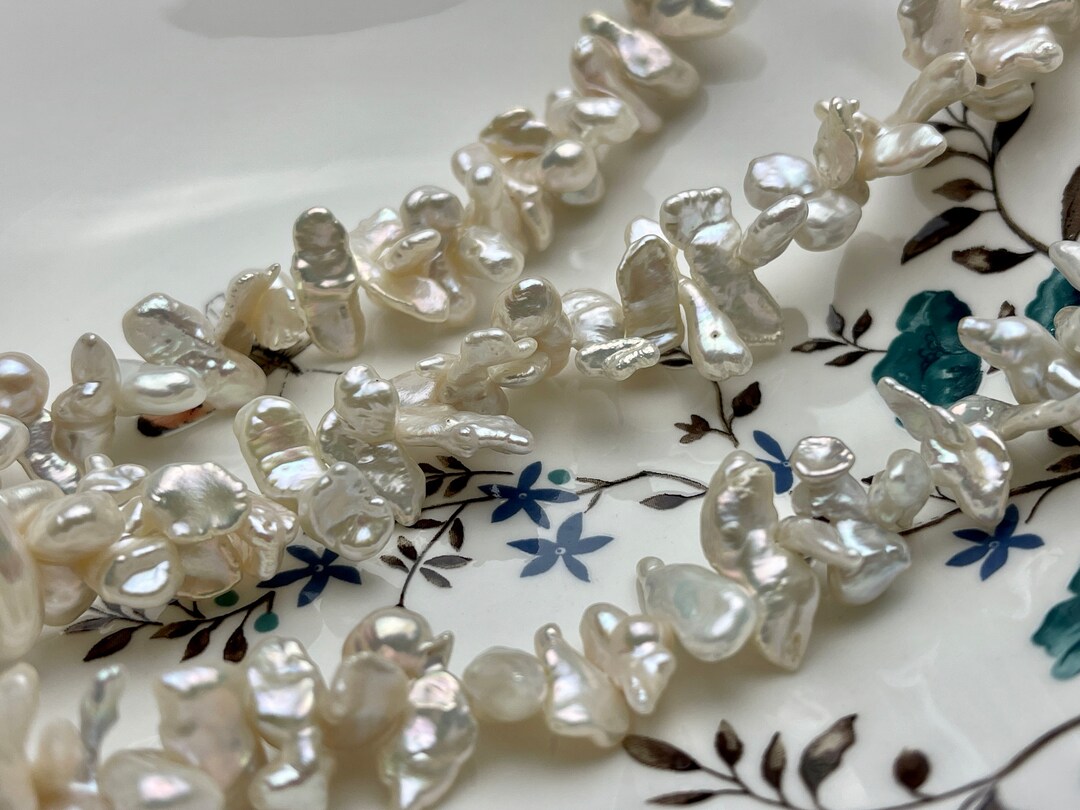 5-8x8-14 Mm AAA Freshwater Natural White Keshi Pearl Beads Genuine ...