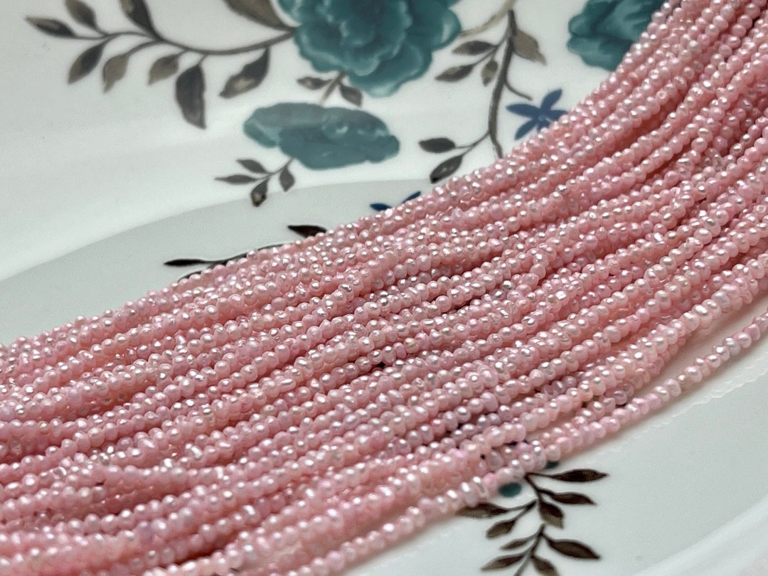 1.5 Mm Tiny Seed Pearl Beads Baby Pink Color Small Potato Freshwater ...