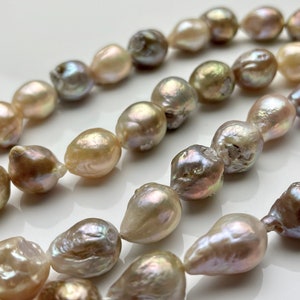 13x16 Mm Natural Pink Color Baroque Freshwater Pearl Beads B Grade ...