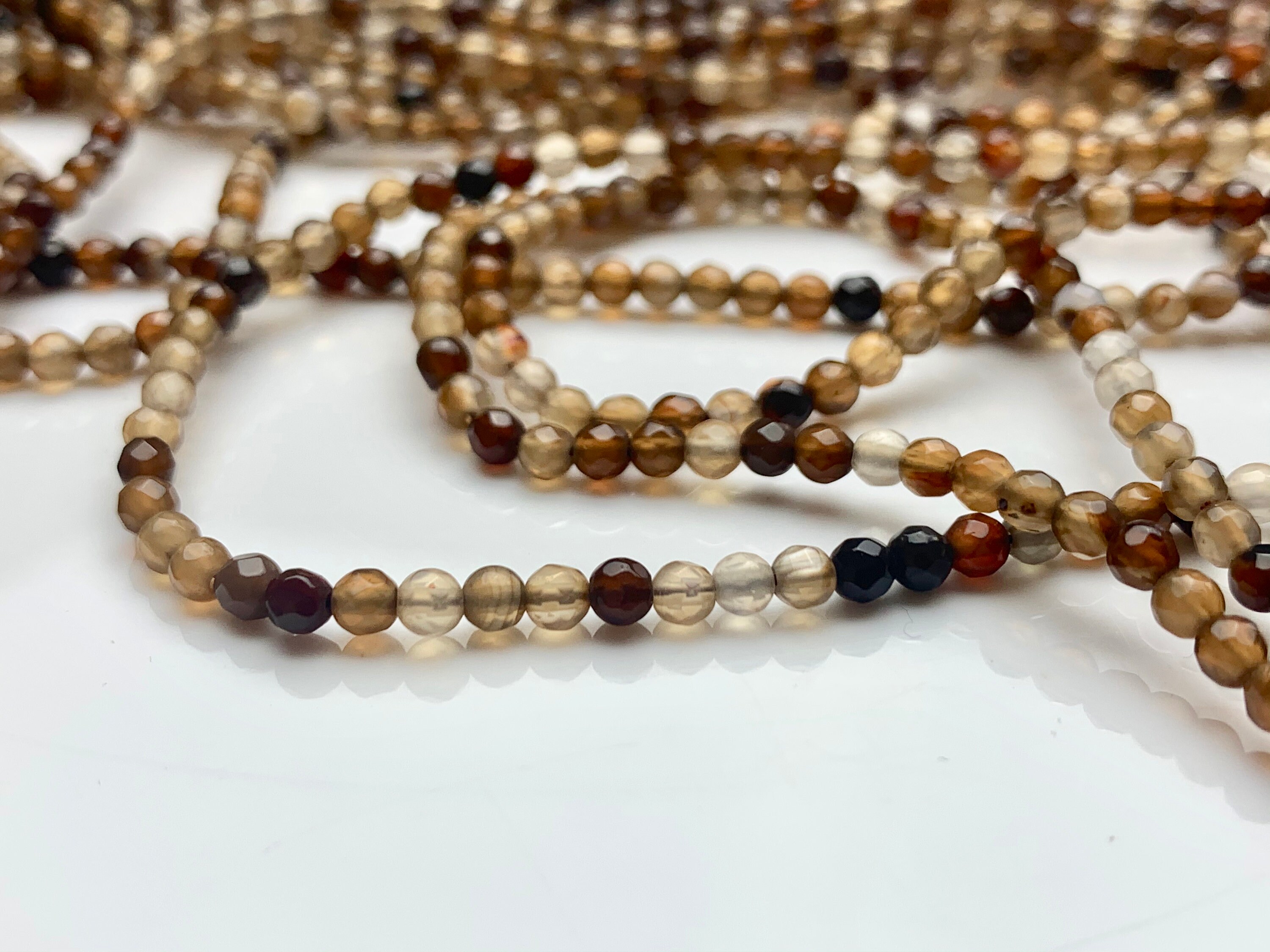 WHOLESALE 3mm 4mm Faceted Round Coffee Brown Agate Gemstone - Etsy