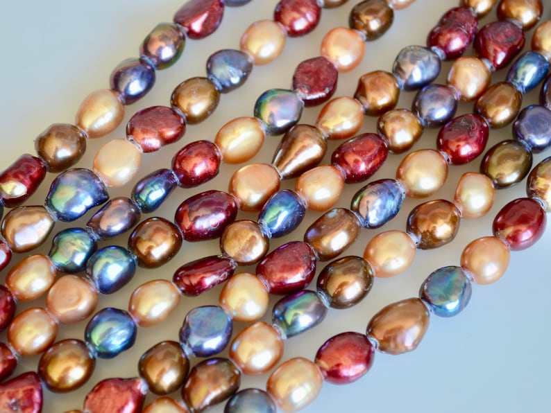8x9mm Large Hole Freshwater Pearls Beads Oval Nugget Shape - Etsy