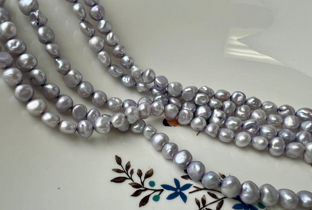 6-7 Mm AA Rare Lilac Color Keshi Freshwater Pearl Beads Genuine High ...