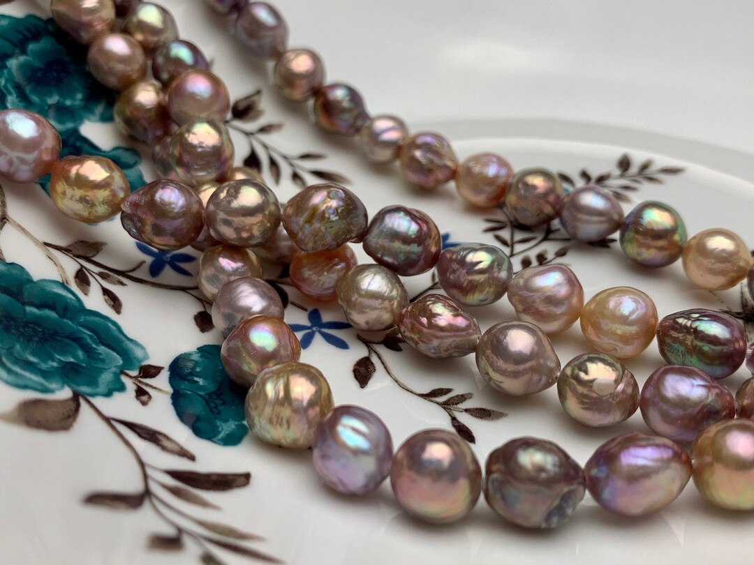 8-12 Mm AAAA Very Rare Dark Mauve Pink Baroque Edison Pearl Genuine Top ...