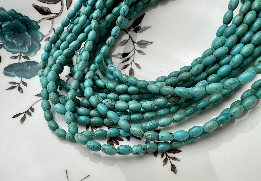 4x6 Mm Smooth Barrel Shape Turquoise Beads #4203 - Etsy