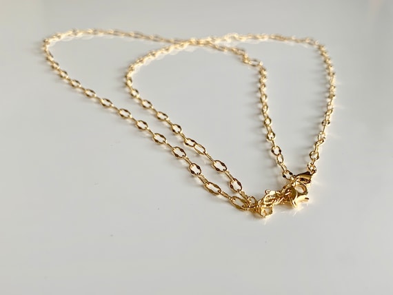 16 Inches 14K Gold Chain With Lobsterclasp Solid 14K Gold - Etsy