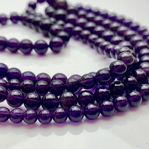 5-10 Mm AAA RARE Graduated Smooth Round Amethyst Gemstone Beads Full ...