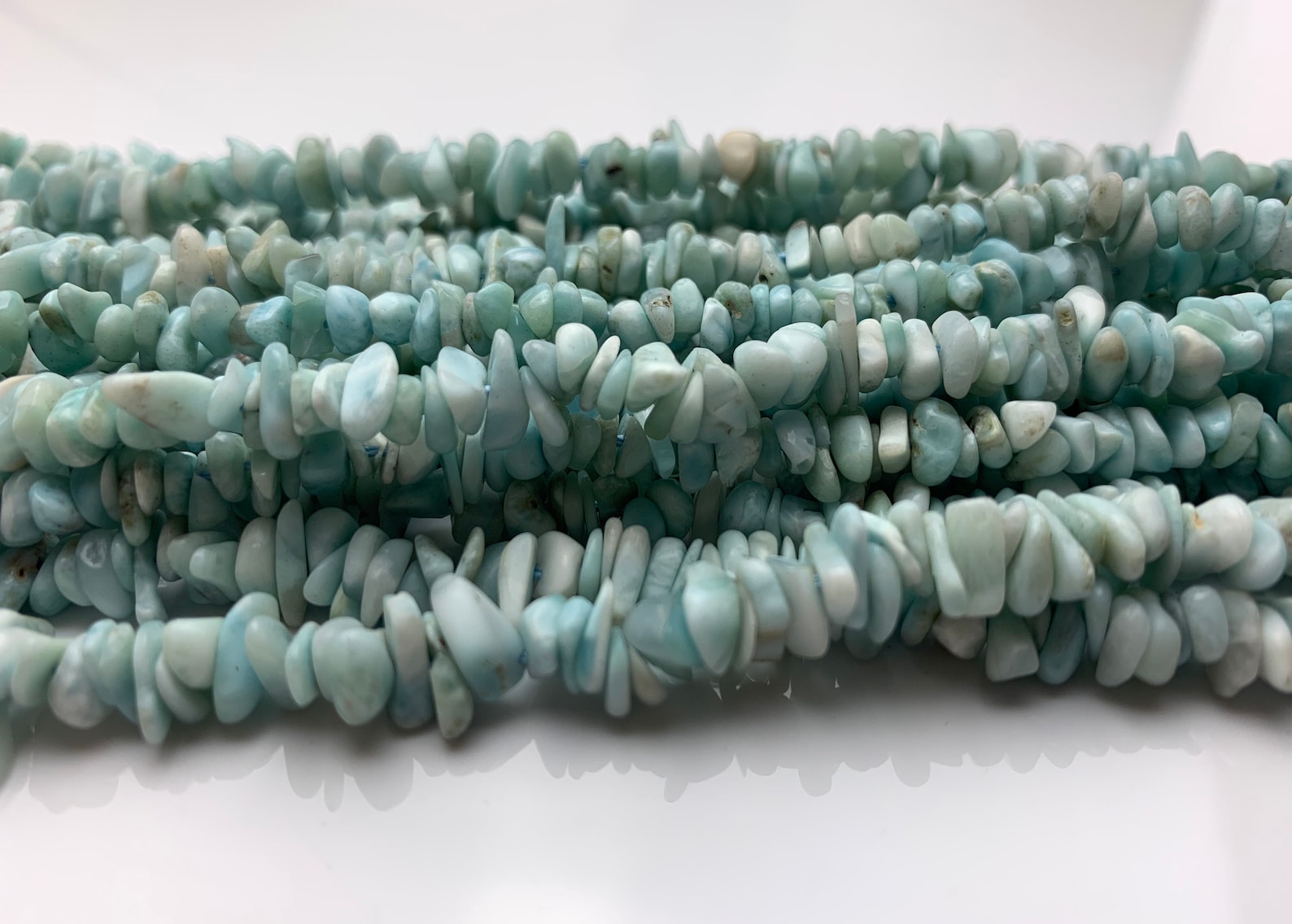 WHOLESALE 6-7 Mm Natural Color Larimar Gemstone Beads Irregular Chips ...