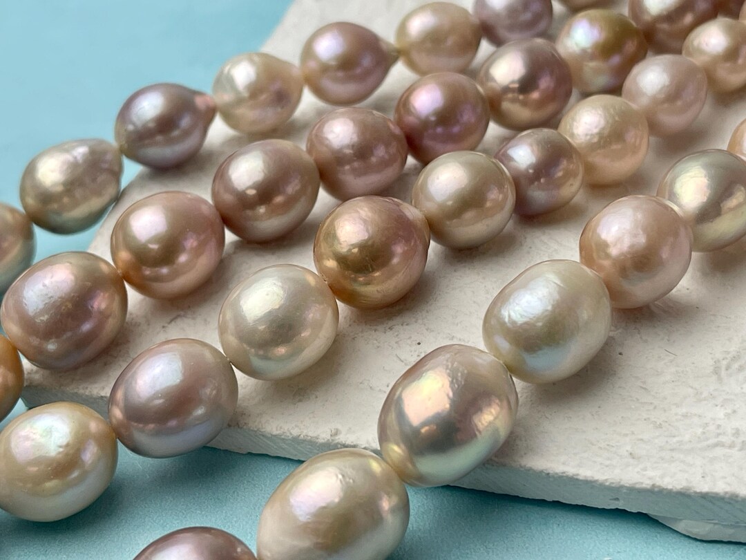 10-13x15 Mm AA Very Rare Mixed Mauve Pink Color Baroque Edison Pearl ...