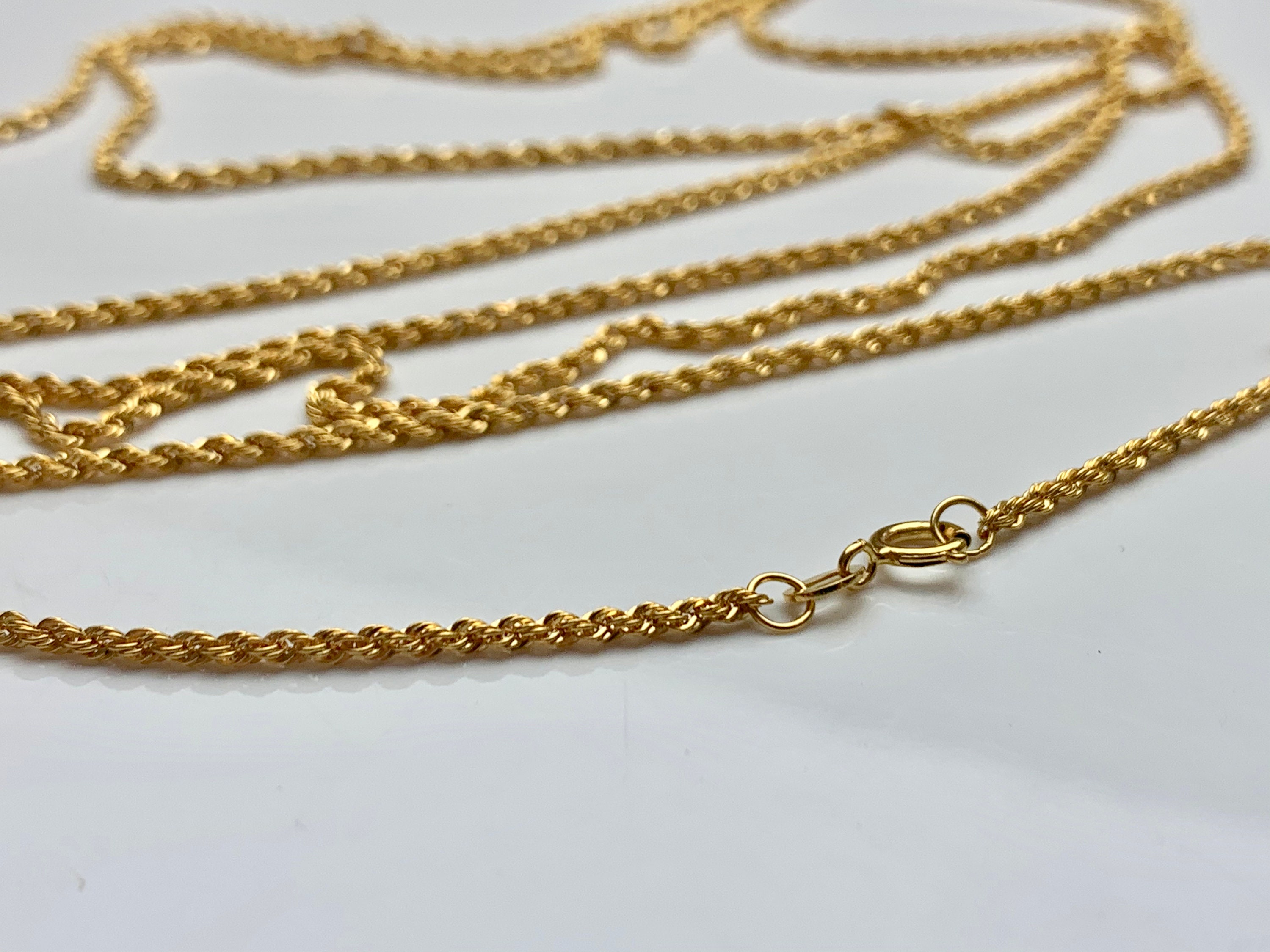 23.5 Inches 18K Genuine Solid Gold Chain With Spring Clasp 18K - Etsy