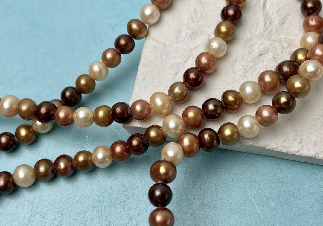 7-8 Mm AA Multi Color Potato Large Hole 2.1mm Hole Freshwater Pearl ...