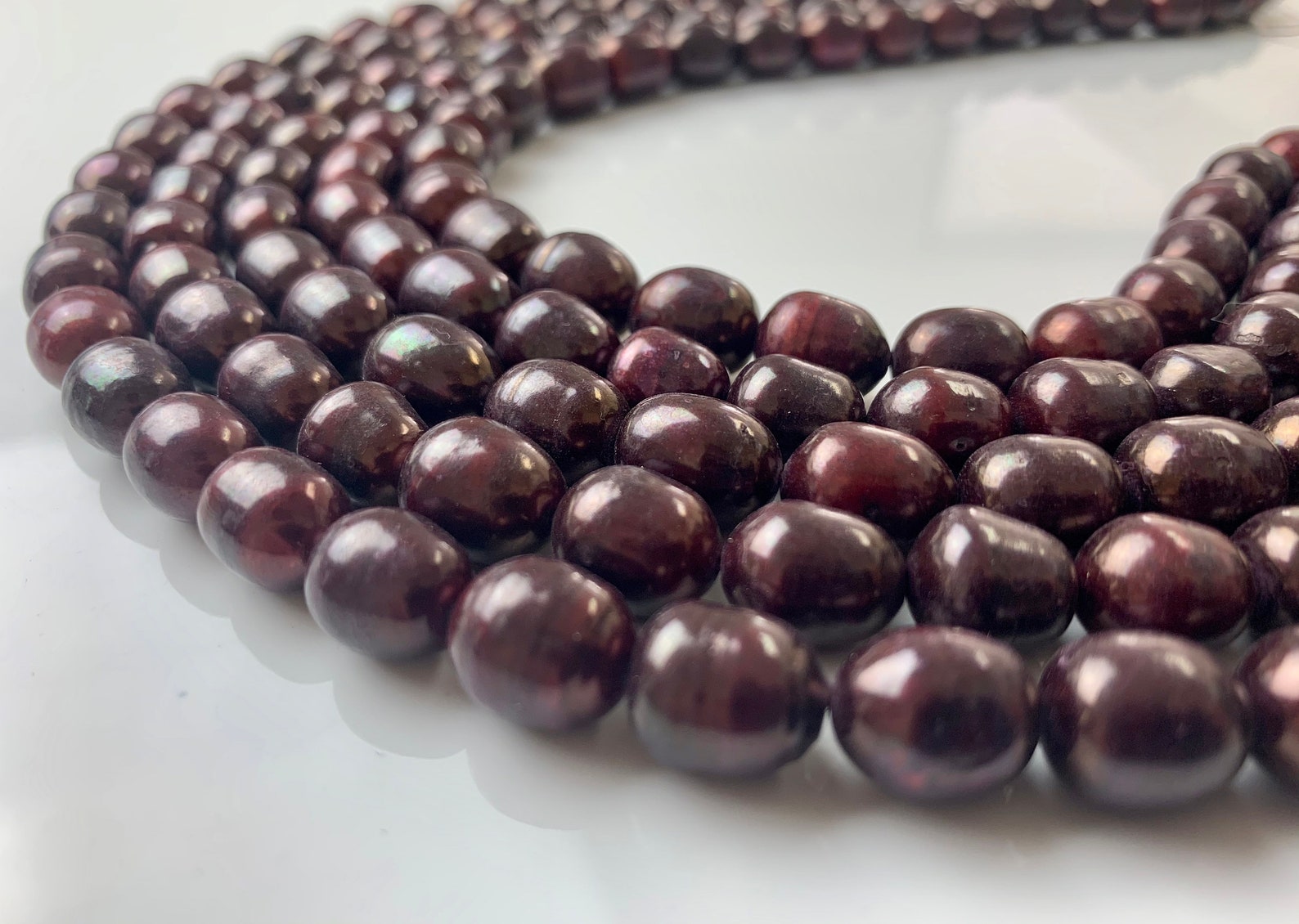 10x12 mm Dark Burgundy Color Freshwater Rice/Oval Pearls | Etsy