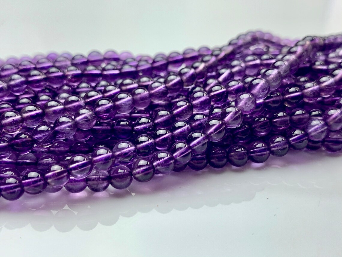 4 Mm AAA Top Quality Smooth Round Amethyst Gemstone Bead - Etsy