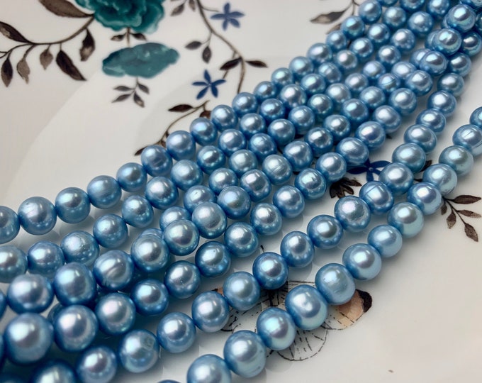 Blue Cultured Freshwater Pearls dyed Sizes: 5-6mm 15-16 Inches Strands ...