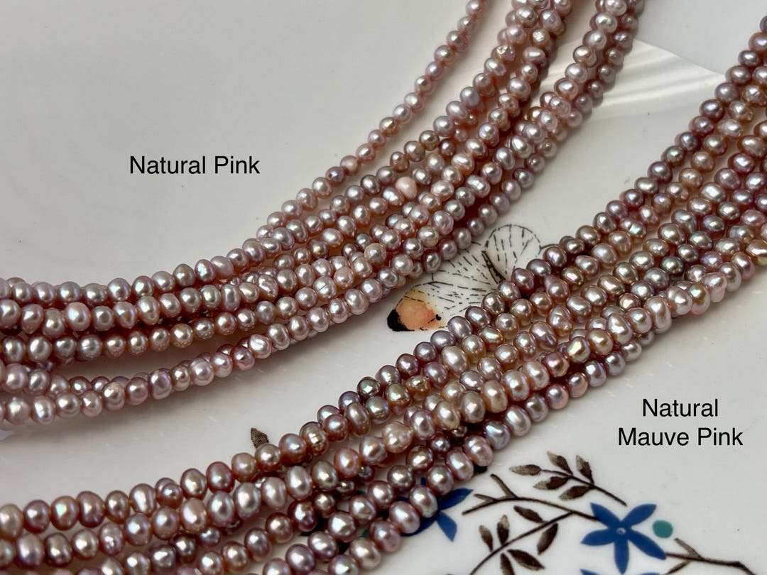 3.5-4 Mm AA Natural Pink OR Natural Mauve Pink Potato Freshwater Pearls ...