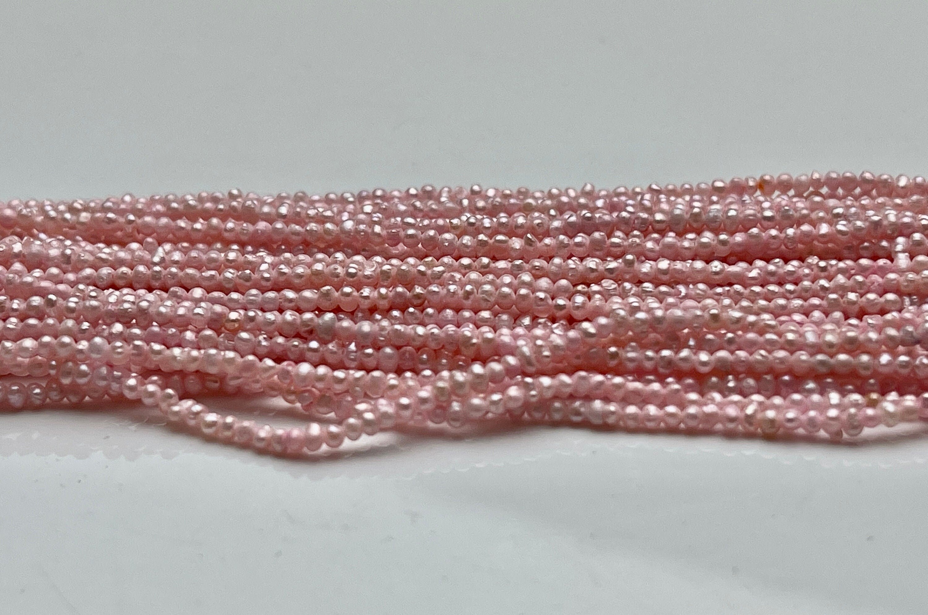 1.5 Mm Tiny Seed Pearl Beads Baby Pink Color Small Potato Freshwater ...