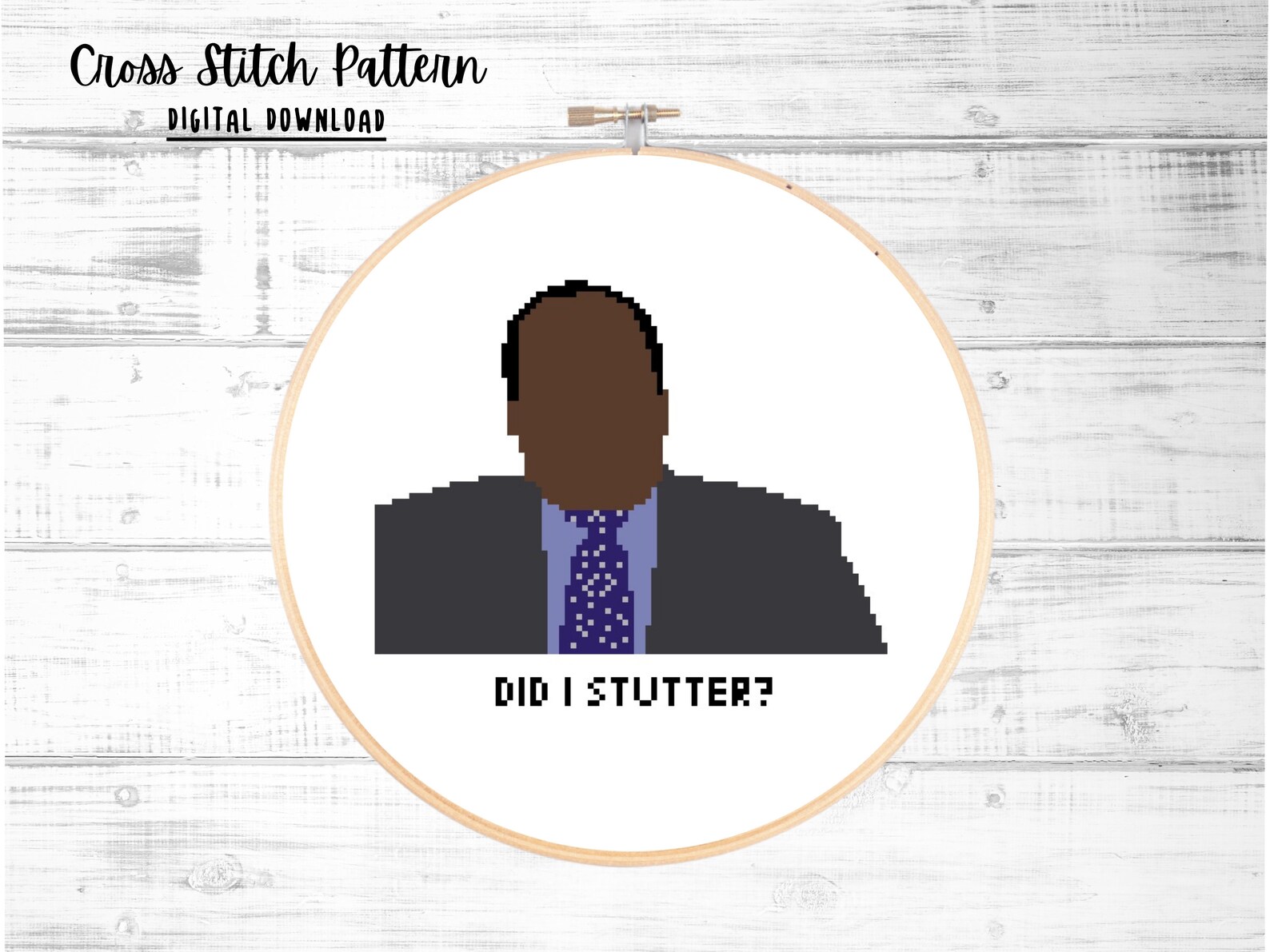 The Office Cross Stitch Pattern Stanley Hudson Did I Stutter - Etsy
