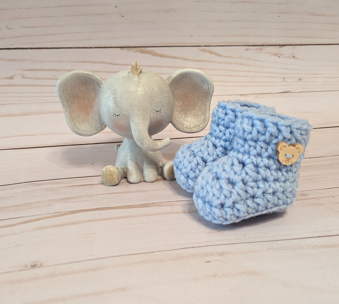 Sweet Blue Baby Booties for Newborn Baby, Blue Crochet Newborn Baby ...