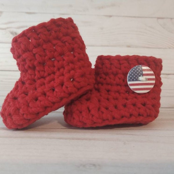 Red Baby Booties - Etsy