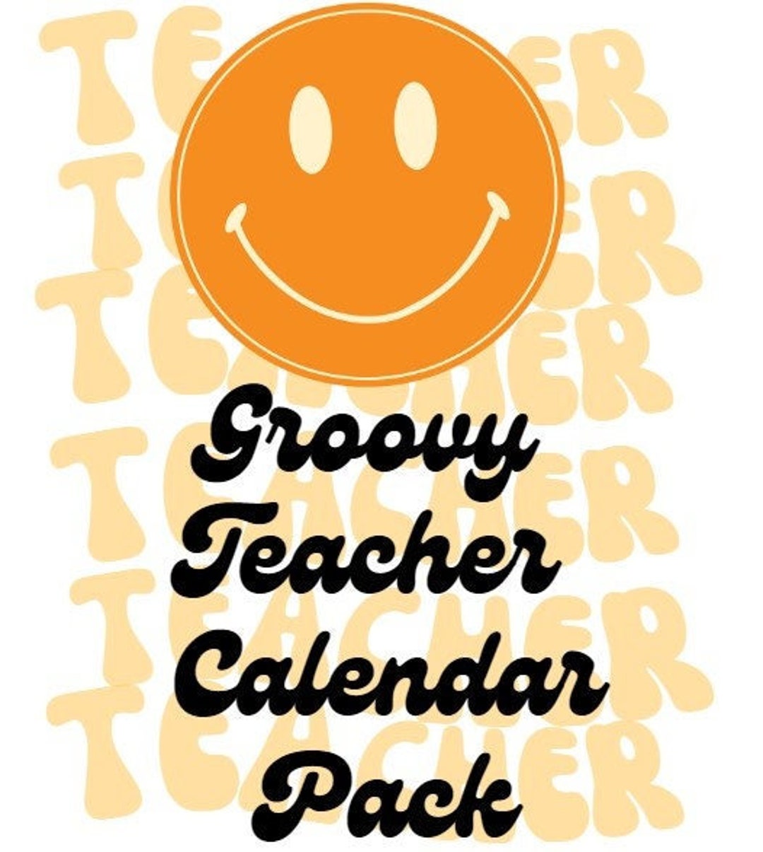 Groovy Teacher Calendar Pack - Etsy