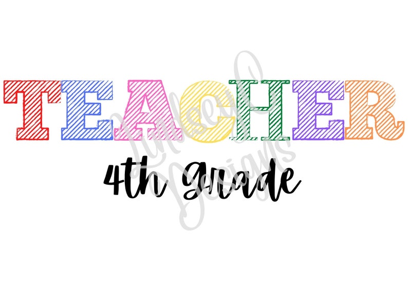 Colorful Teacher 4th Grade SVG - Etsy