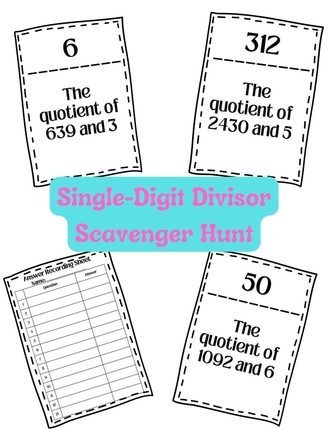 Single Digit Divisor Scavenger Hunt - Etsy