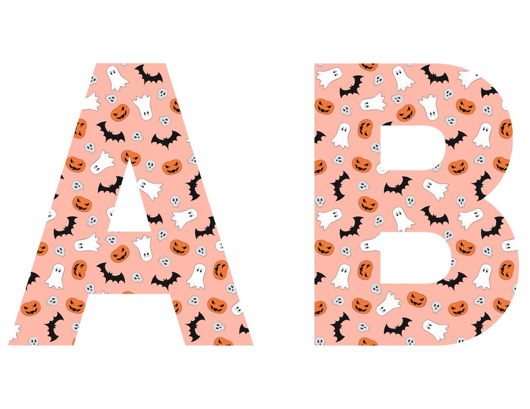 Pink Halloween Font PNG - Etsy