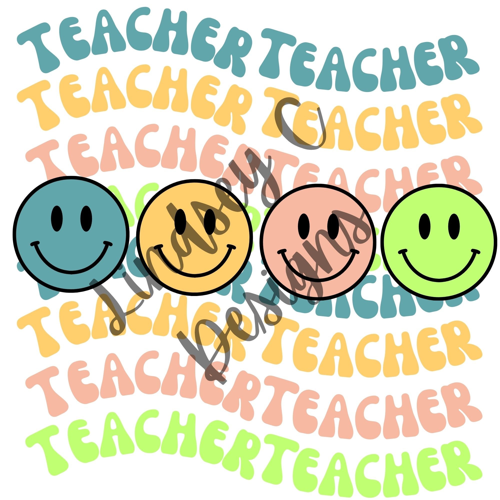 Teacher With Smiley Faces SVG - Etsy