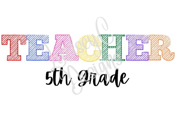 Colorful Teacher 5th Grade SVG - Etsy