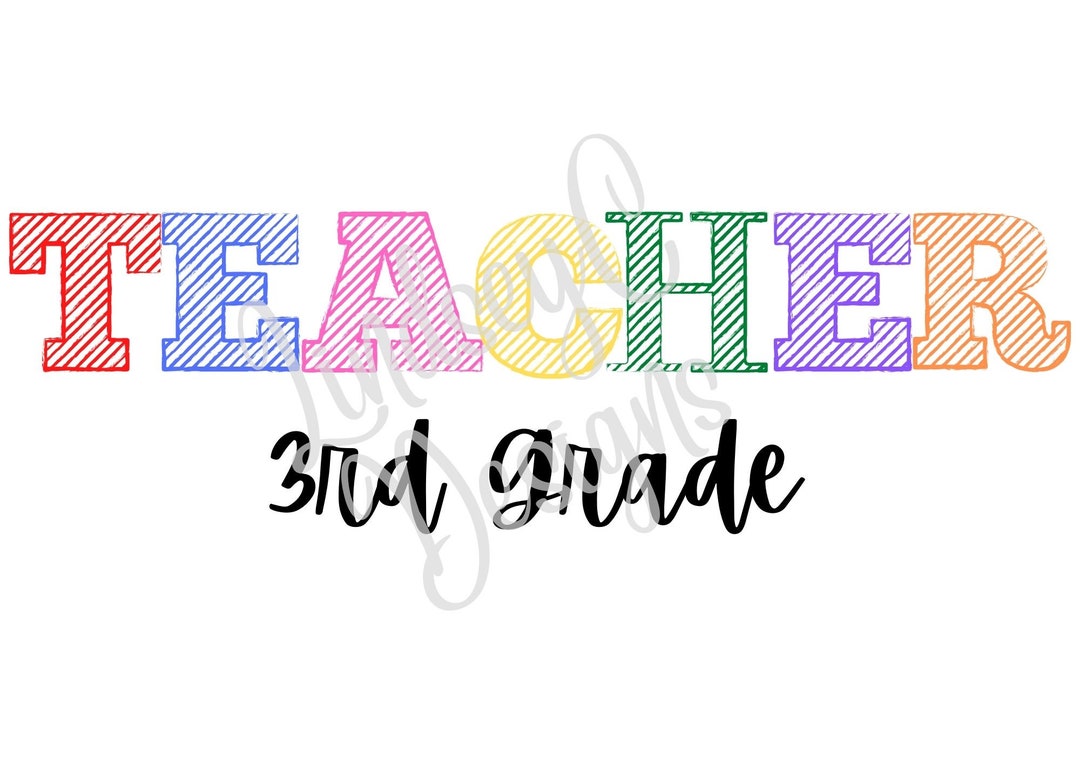 Colorful Teacher 3rd Grade SVG - Etsy