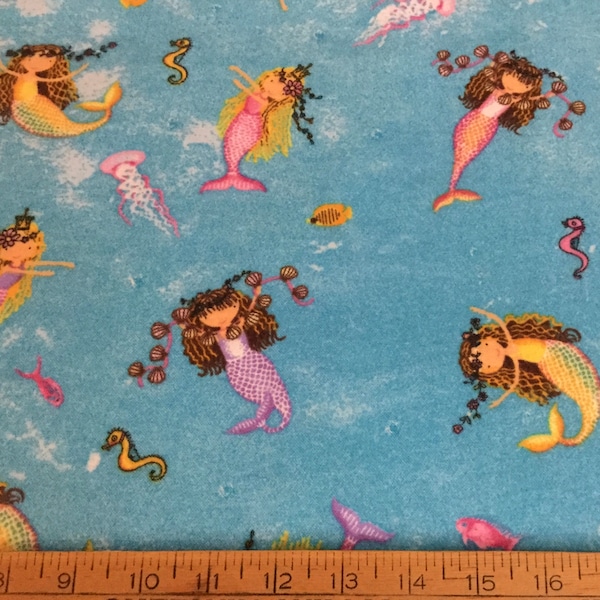 Flannel Mermaid Fabric - Etsy