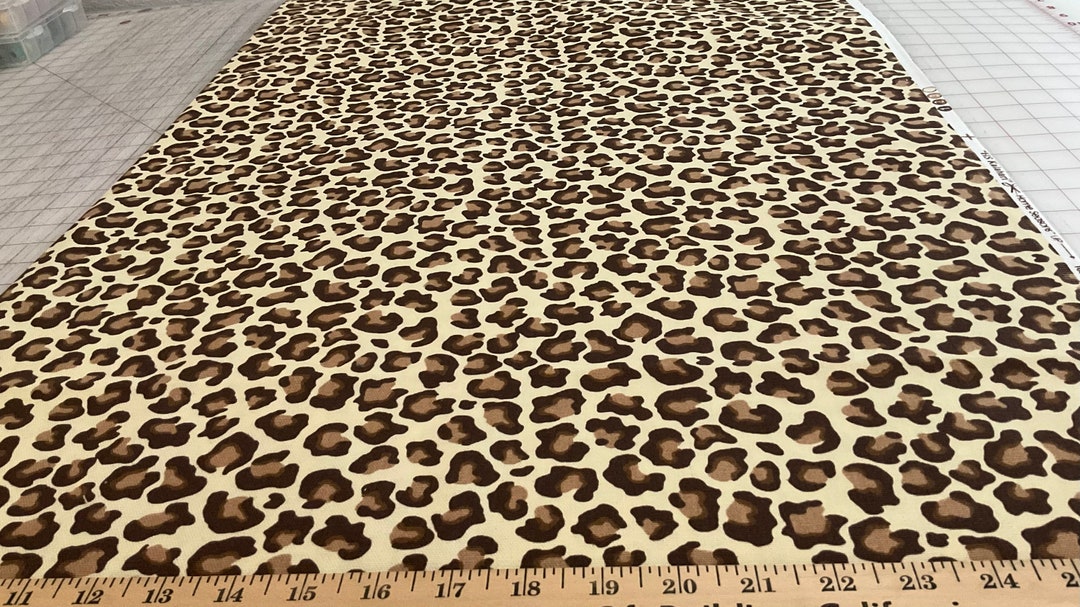 Cotton Canvas/leopard Spots on Beige Background Cotton Fabric - Etsy